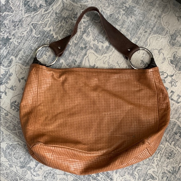 capisce | Bags | Vintage Brown Leather Large Hobo Bag With Woven ...